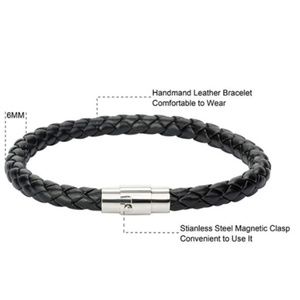 Accessories | Mens 4pc Braided Leather Magnetic Wristband | Poshmark